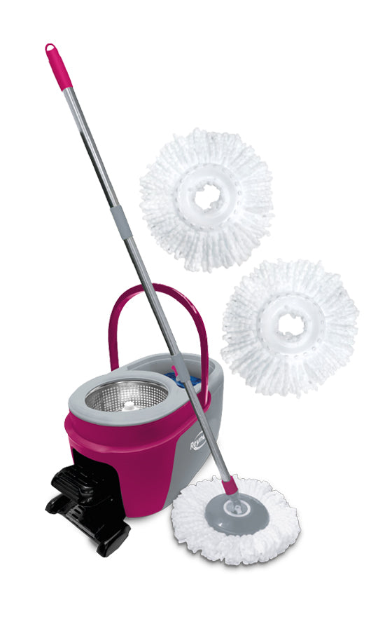 Gira Mop Trapeador Microfibra Y Cubeta + 2 Repuesto Reynera Color Mage