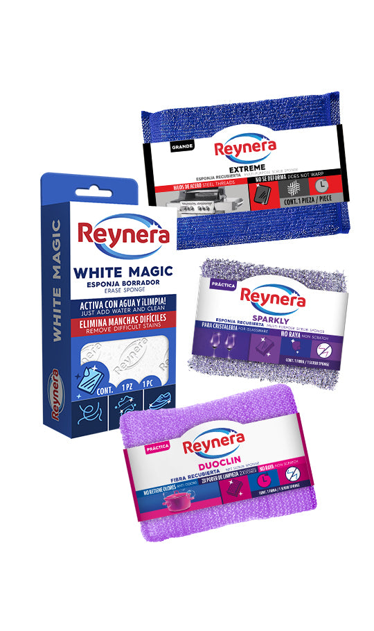 Kit 4 Fibras Esponjas Multiusos Cocina Cristaleria Reynera Varios